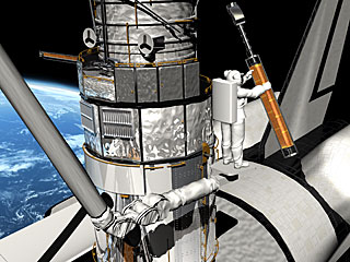 SM3B - Hubble's old solar panels are removed | ESA/Hubble