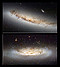 Ram pressure stripping galaxies NGC 4522 and NGC 4402 | ESA/Hubble