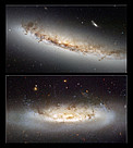 Ram pressure stripping galaxies NGC 4522 and NGC 4402 | ESA/Hubble