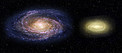 MACS2129-1 compared with the Milky Way (artist’s impression) | ESA/Hubble